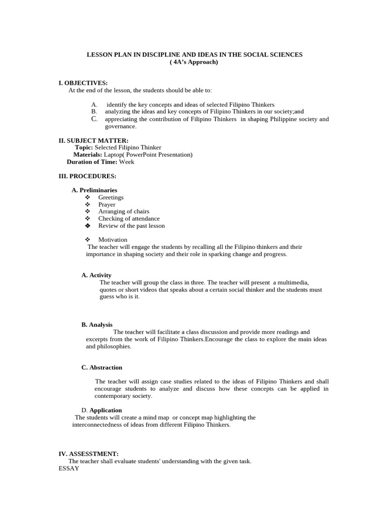 Lesson Plan in Diss-W 12 | PDF