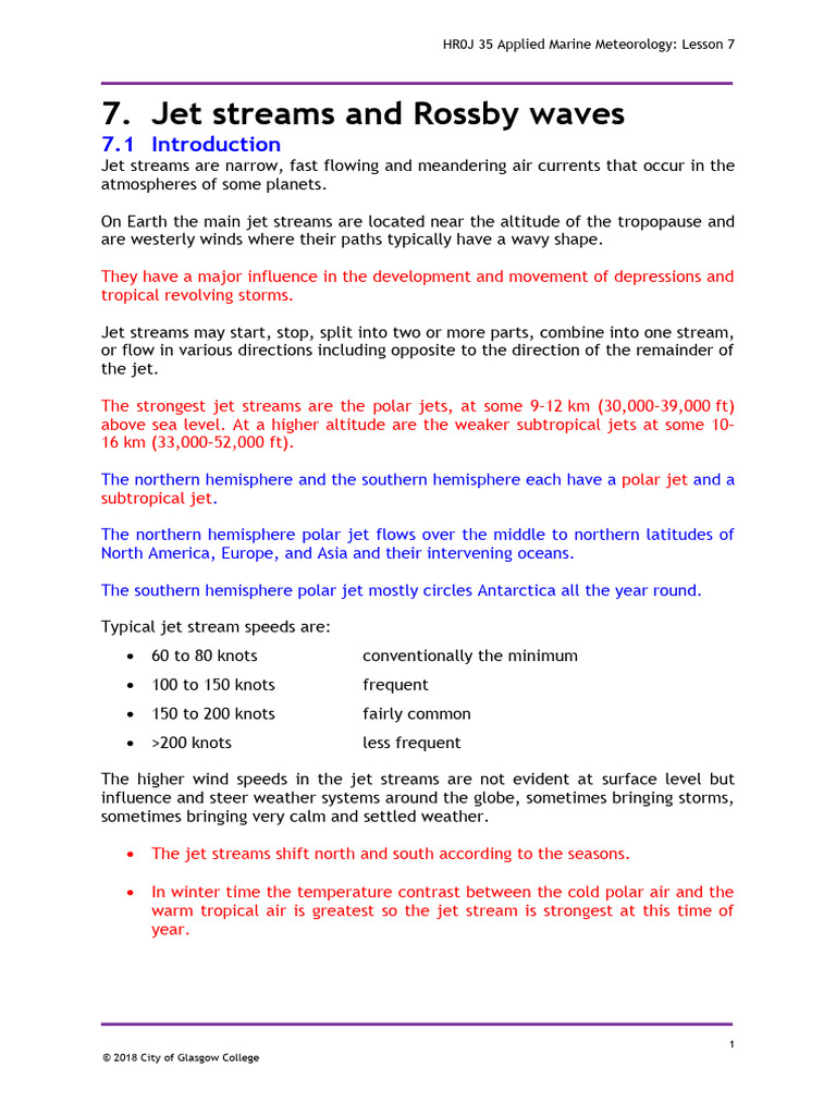 7 HR0J 35 Jetstreams and Rossby Waves | PDF