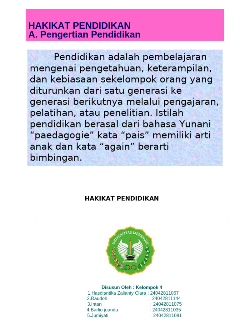 6 Hakikat Pendidikan | PDF