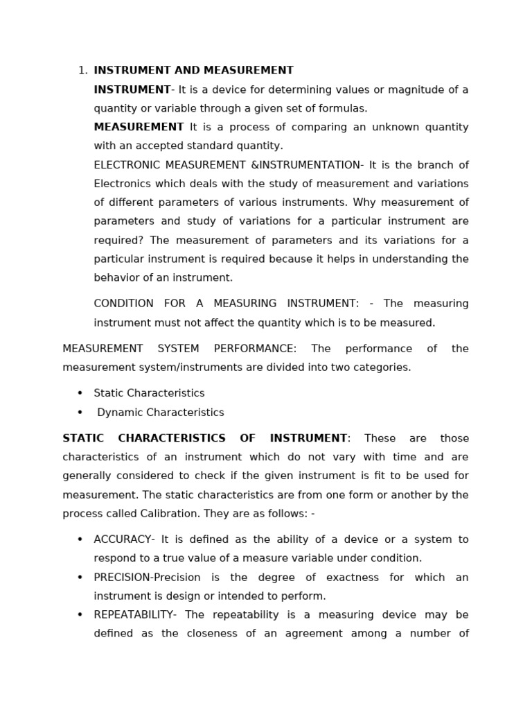 Instrument and Measurement | PDF | Measurement | Observational Error