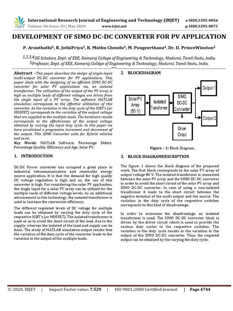 Irjet Development of Simo DC DC Converte | PDF