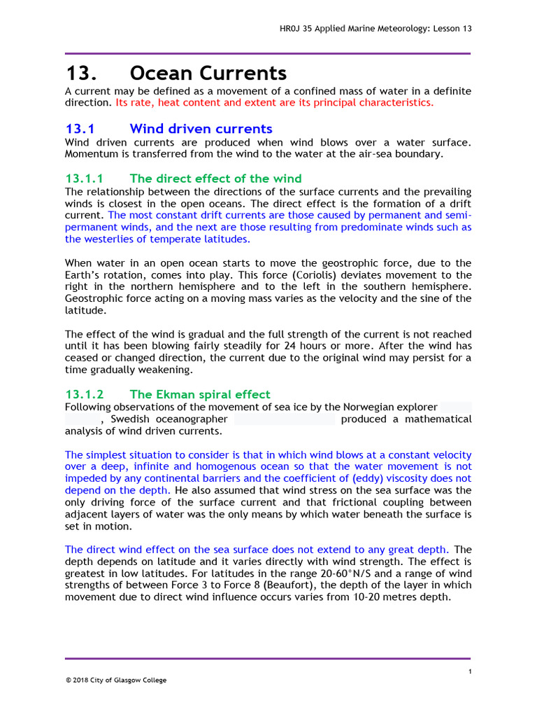 13 HR0J 35 Ocean Currents | PDF