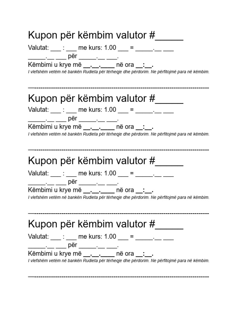 Exchange Coupon | PDF