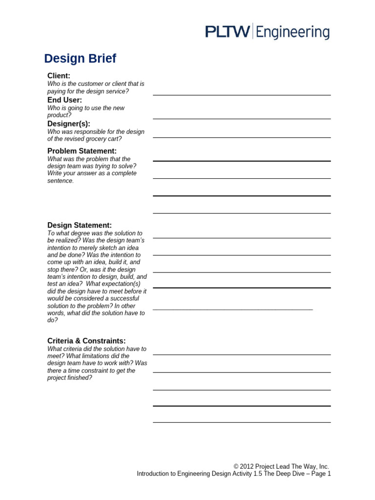 Design Brief Template | PDF