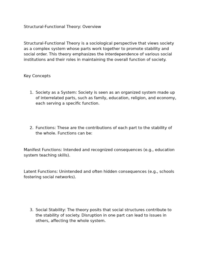 Structural-Functional Theory | PDF | Science & Mathematics