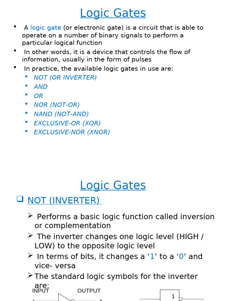 Chapter 3 Logic Gates | PDF | Logic Gate | Boolean Algebra
