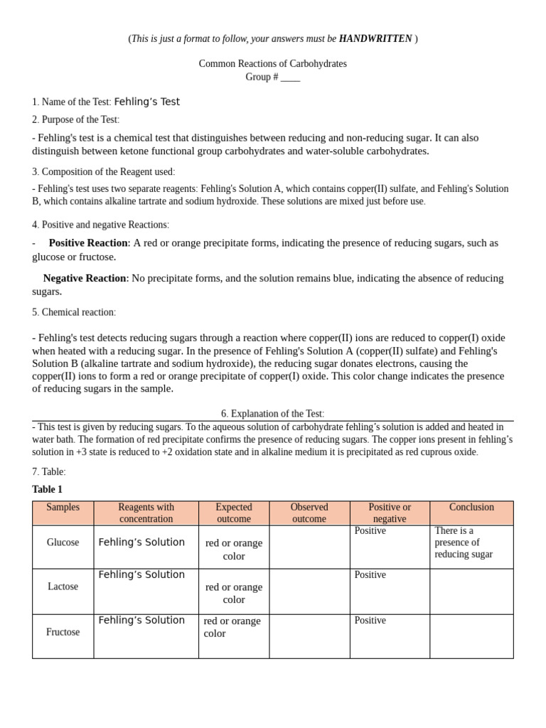 Fehlings Test | PDF