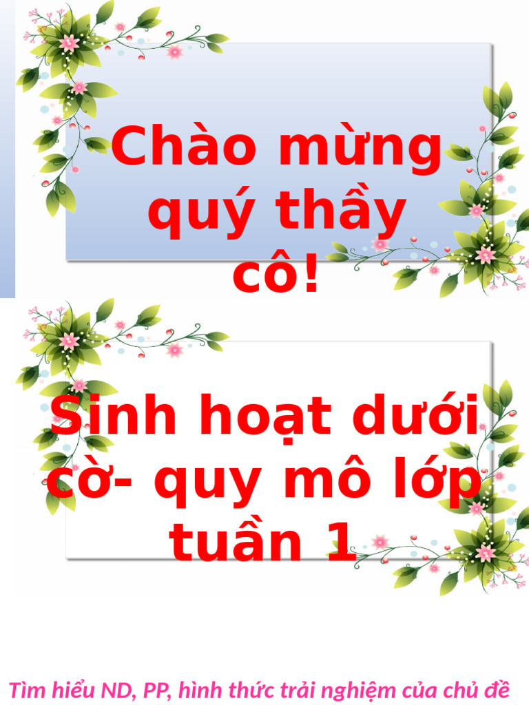 Chủ Đề 1 =Tiết 1,2 Shdc Qm Lớp + SHL TUẦN 1 | PDF