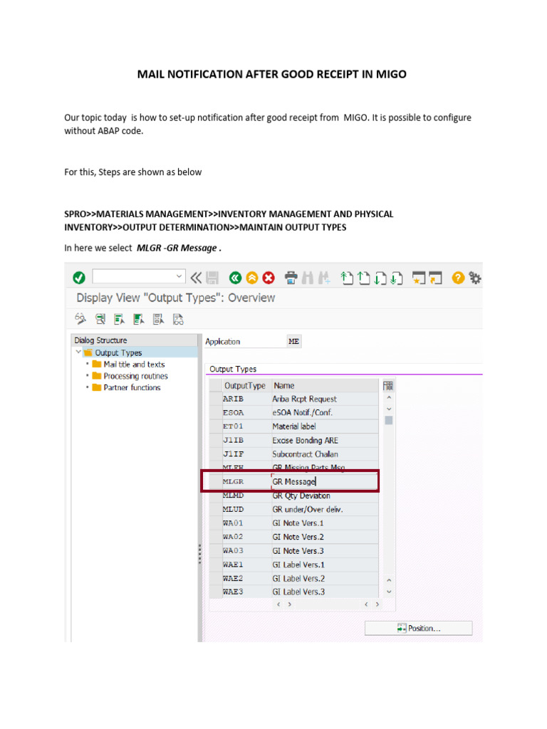 Goods Recipt Mail Notifacation | PDF