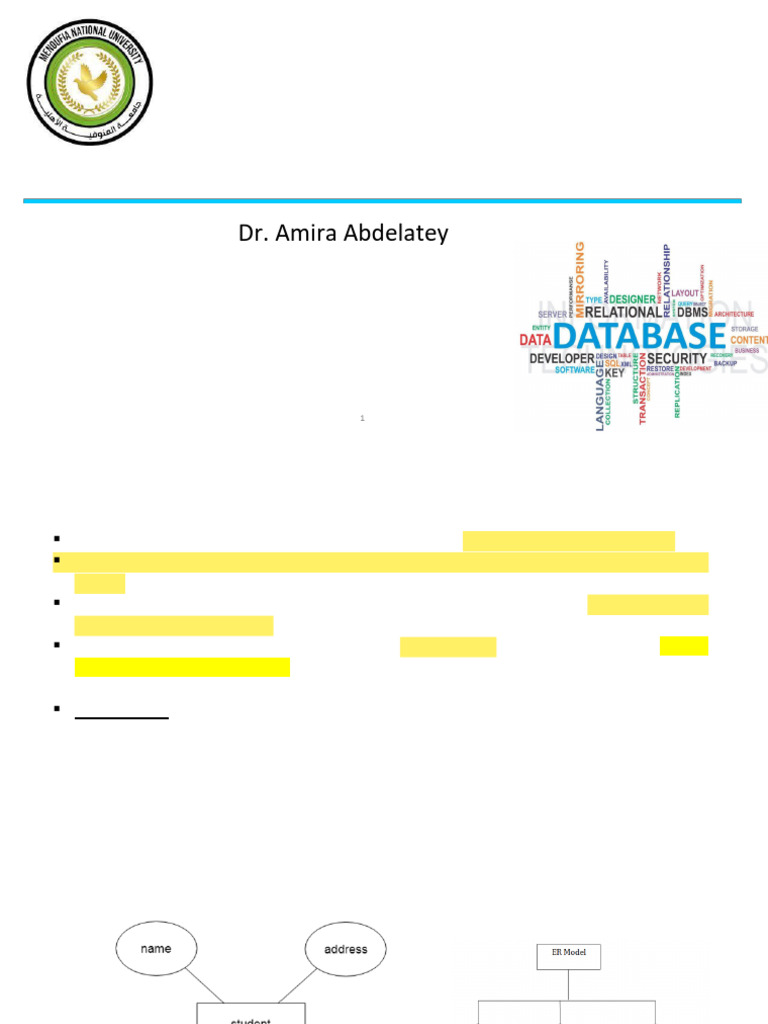 Lecture3 Database (ER Model) | PDF