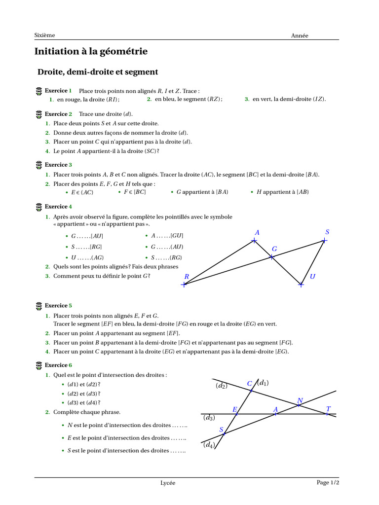 Exo-Initiation À La Géométrie | PDF