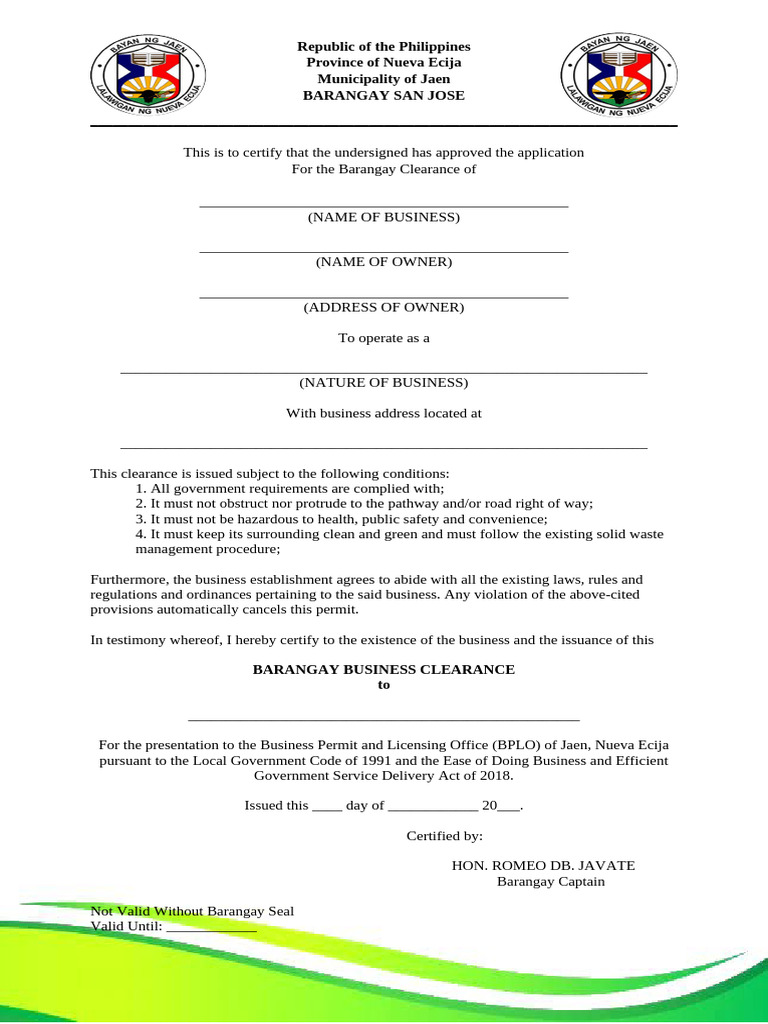 Business Clearance New | PDF