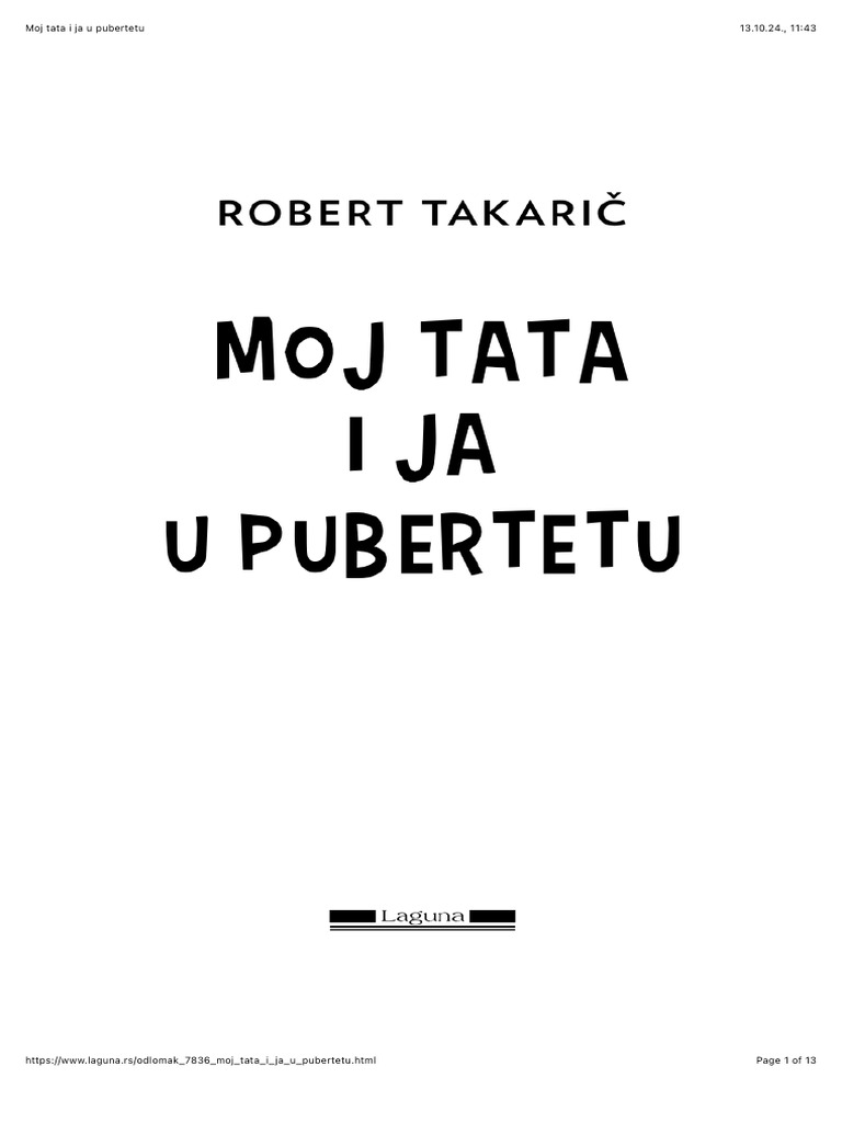 Moj Tata I Ja U Pubertetu | PDF