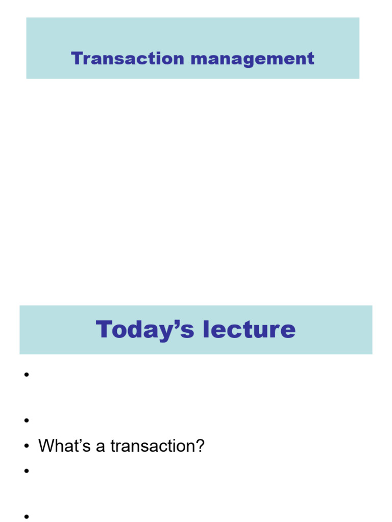 Lecture9-Transaction Management Overview | PDF