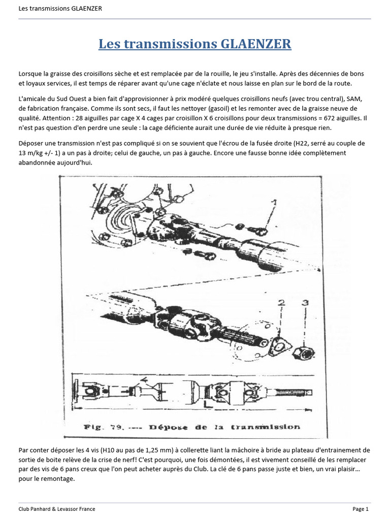 Les Transmissions Glaenzer | PDF