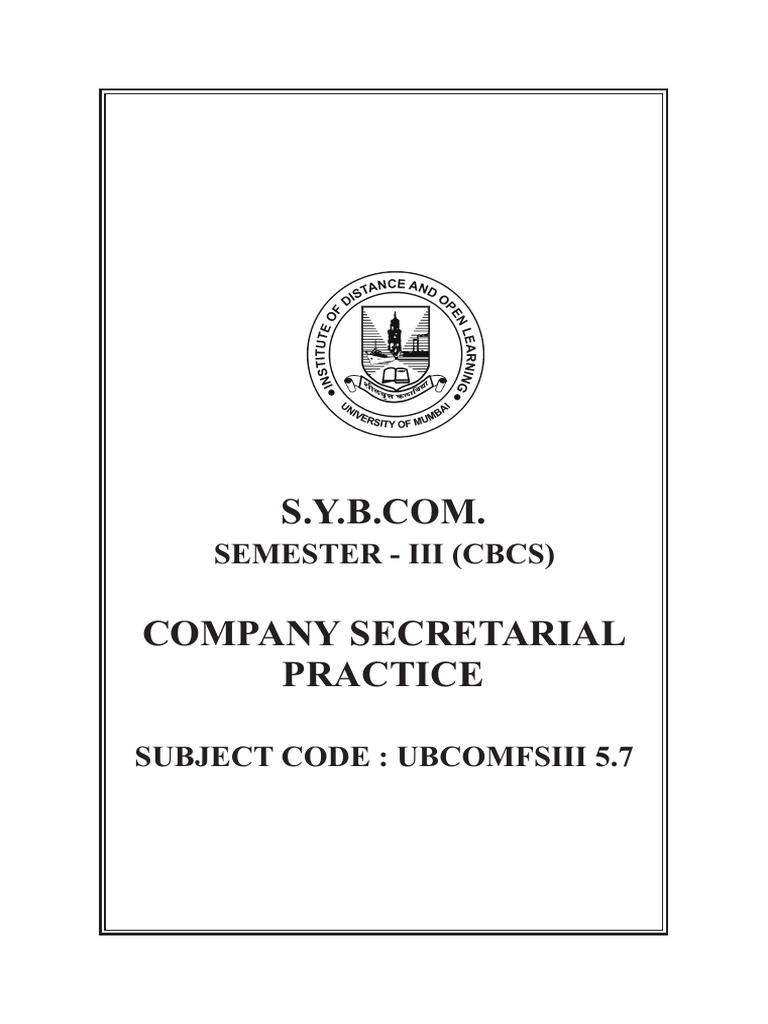 Company Secretarial Practice Overview | PDF | Joint Stock Company | Stocks