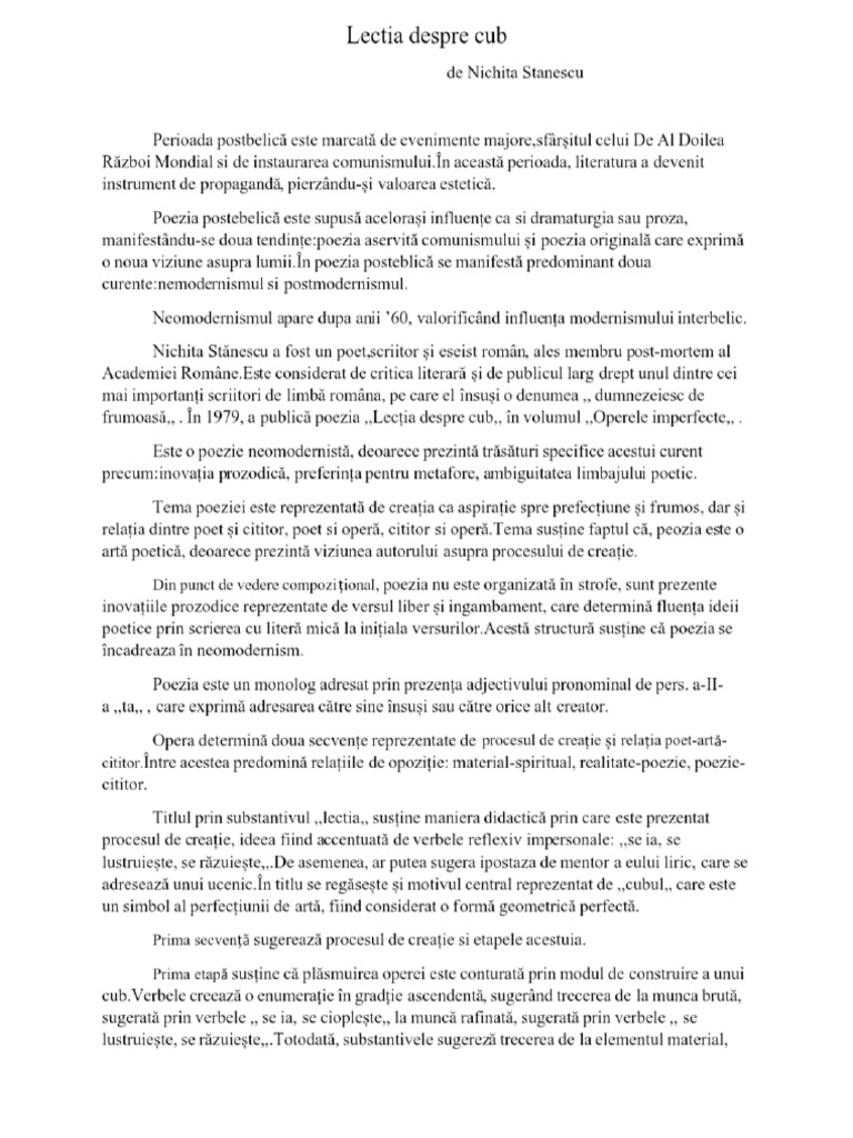 lectia despre cub | PDF