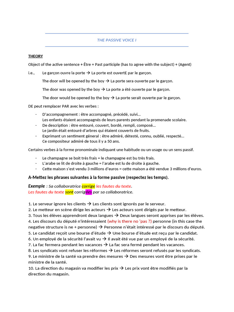 Passive Voice - W.7 & W.8 | PDF