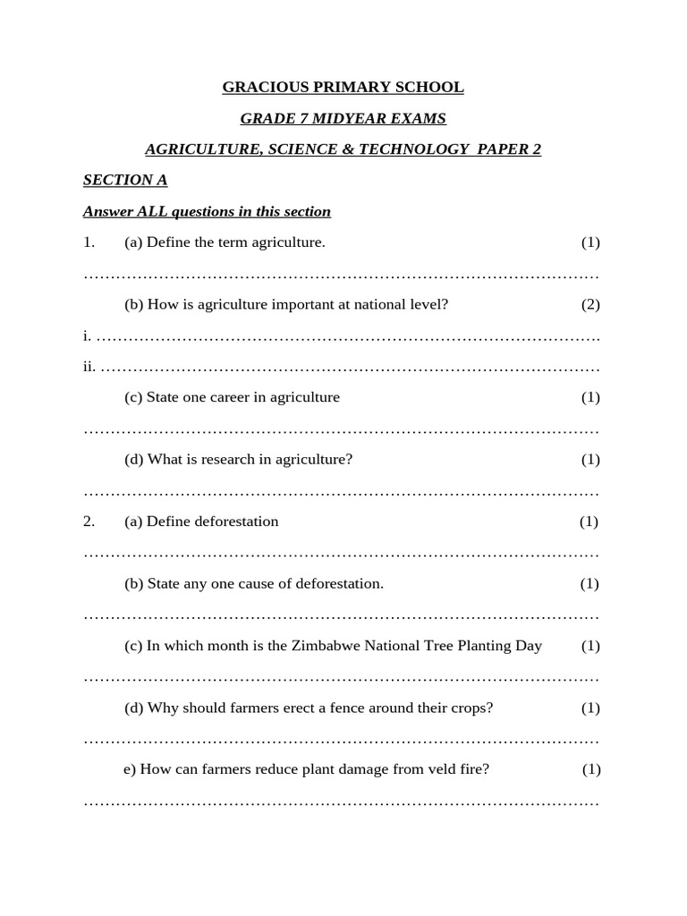 Grade_7_Agric,_Scie_&_Tech_Paper_2 | PDF