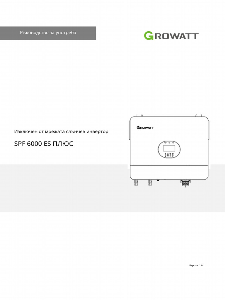 Growatt SPF 6000 ES Plus User Manual en 202212 | PDF