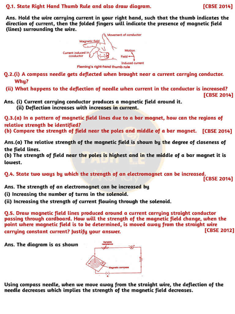 Magnetic Effect of Electric Current Padhle Akshay | PDF