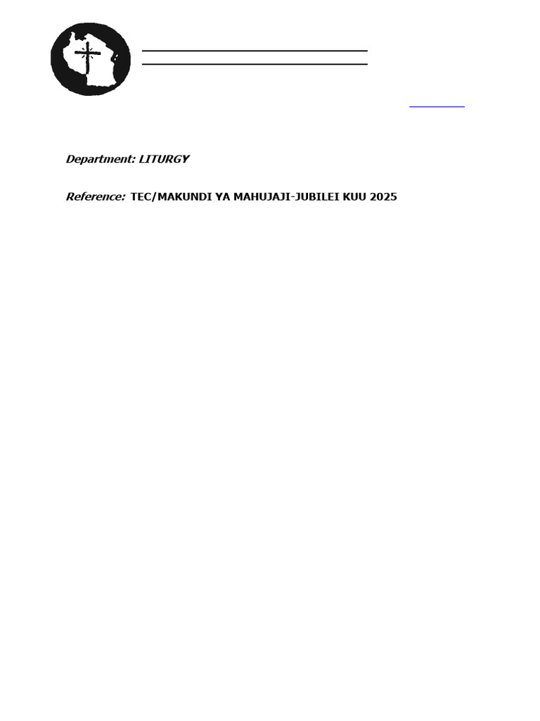 Ratiba Jubilei Kuu 2025 | PDF