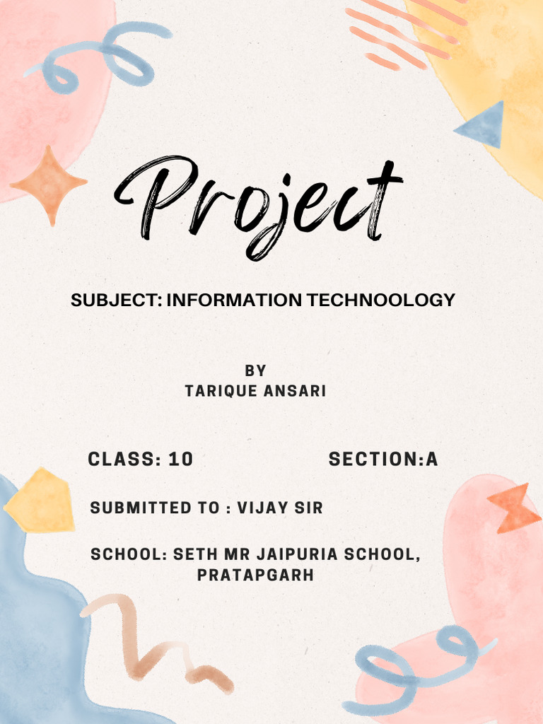 Pink and Blue Handwritten Project Proposal Cover A4 Document | PDF