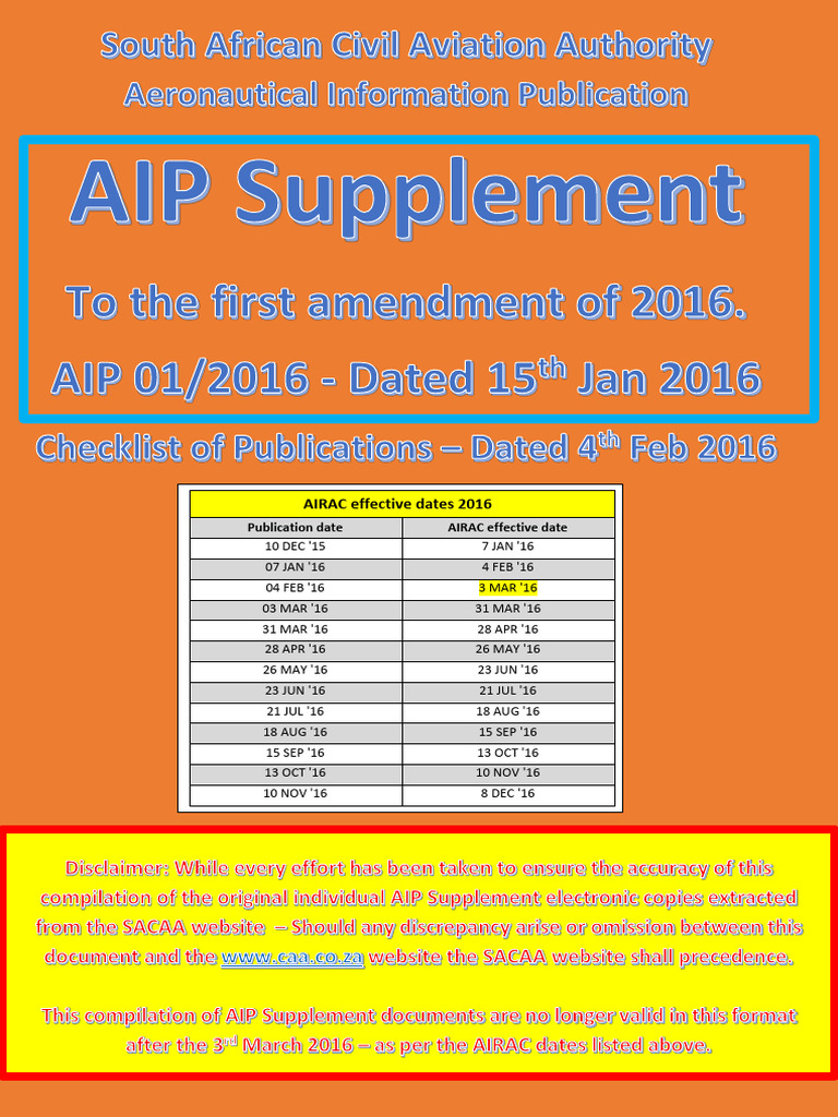AIP Supplement - Dated 4 FEB 2016 v1.0 | PDF