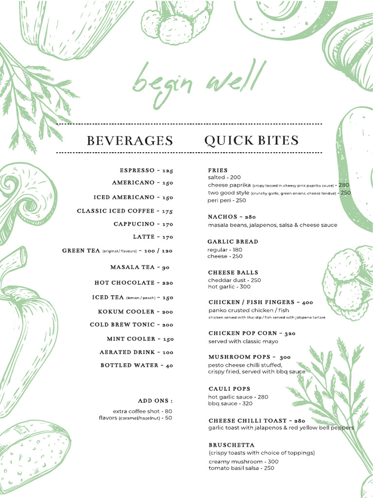 Two Good Food Menu | PDF