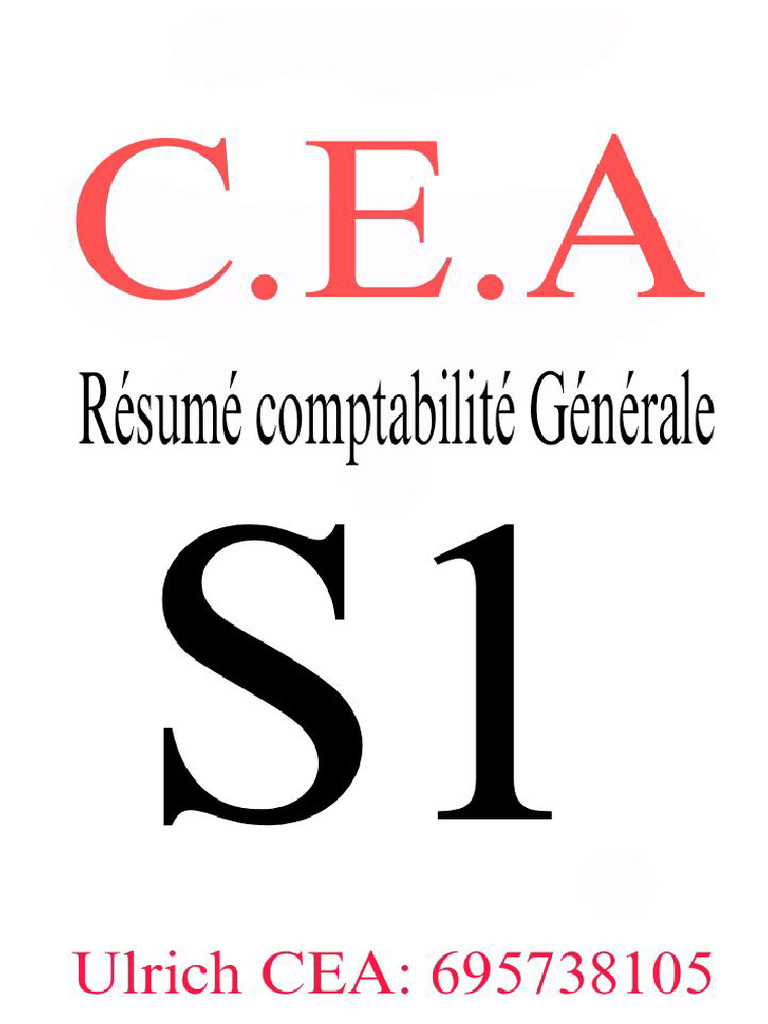Cea Comptabilité Générale - Le Résumé 1 | PDF