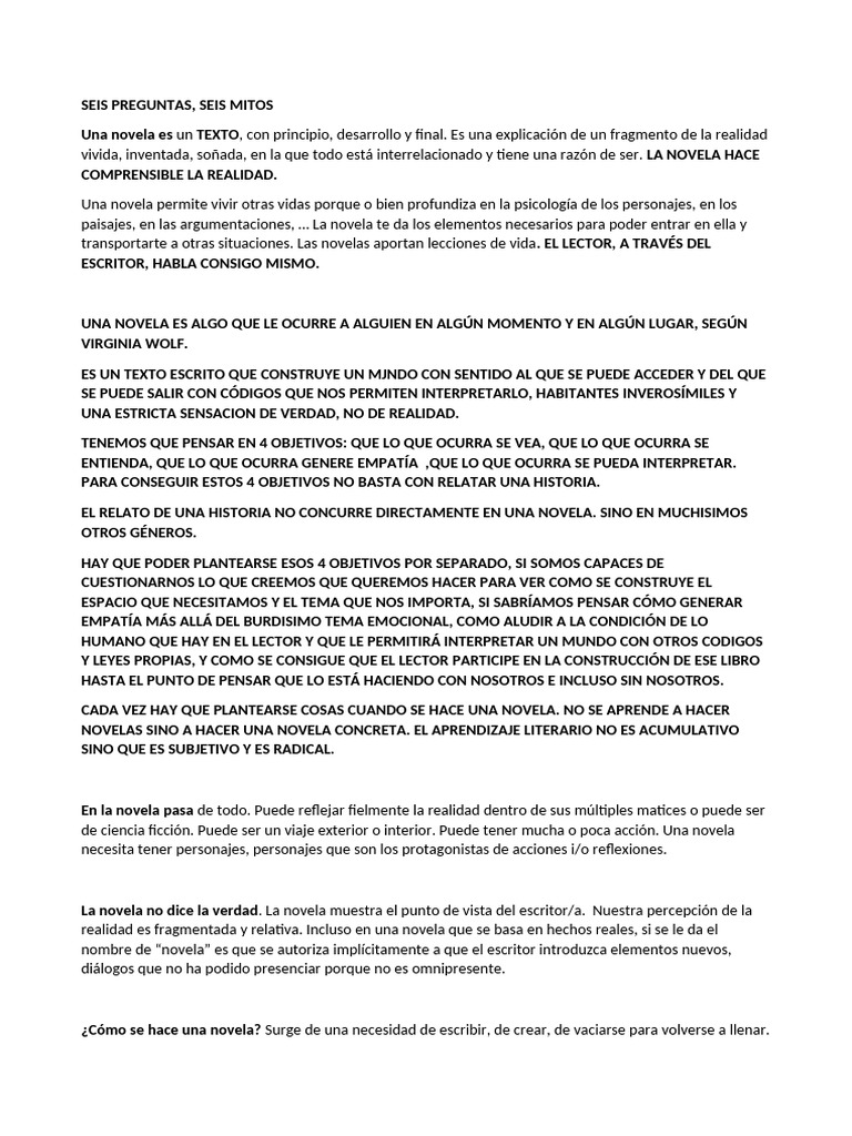 SEIS PREGUNTAS, Seis Mitos | PDF