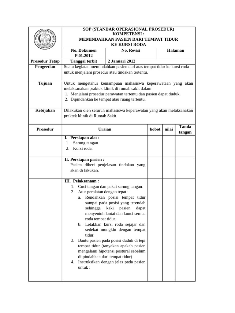 SOP Pasien Safety Dan K3 | PDF