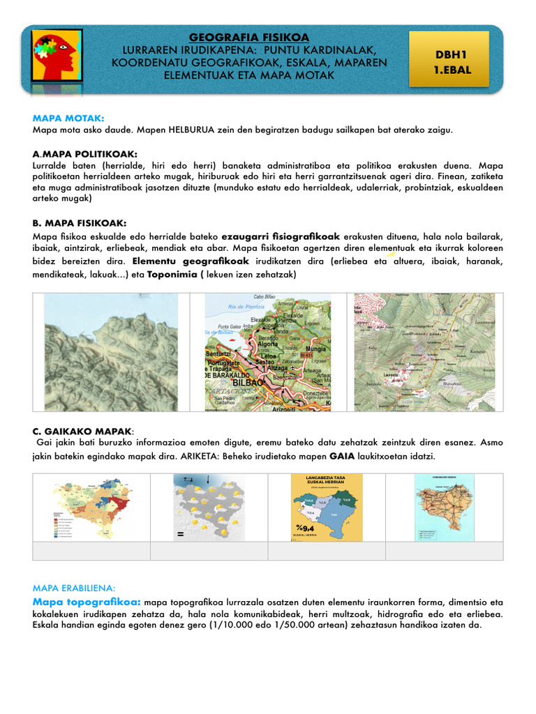 MAPAK MOTAK eta MAPA TOPOGRAFIKOAK | PDF