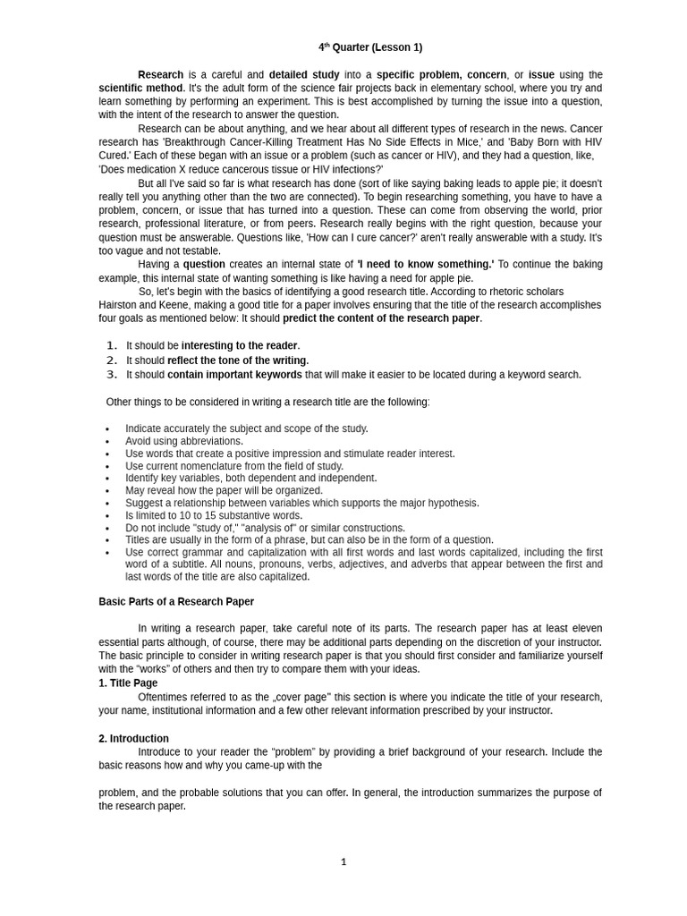 4th Quarter Activity Sheet | PDF