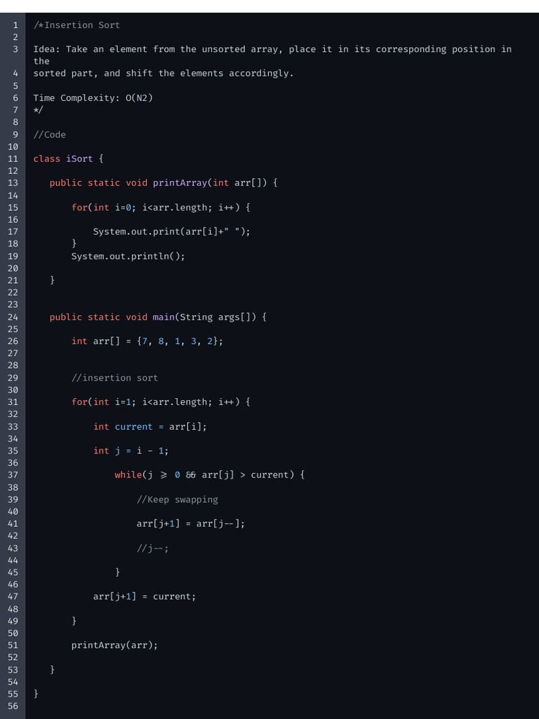 Insertion Sort | PDF