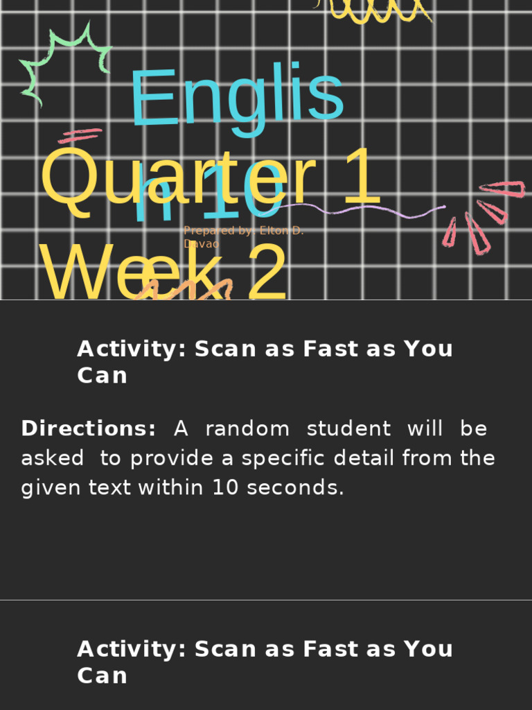 English 10 Quarter 1 Week 2 1 | PDF