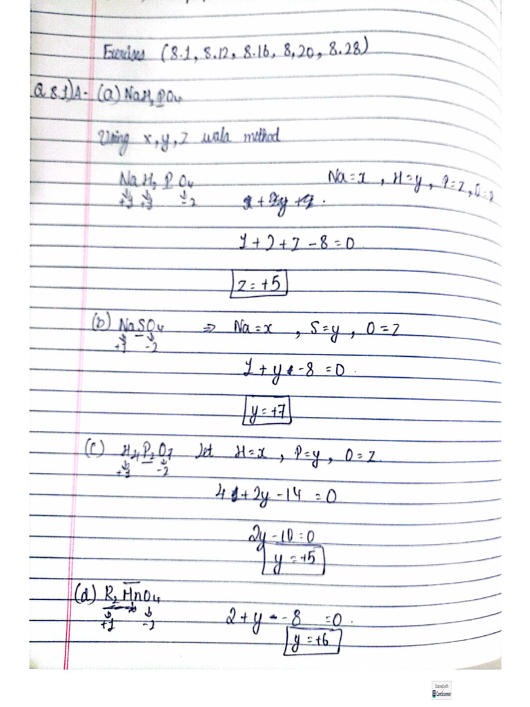 Chem Exercises - Done by Majid, Faisal, Rayyan, Jewel. | PDF