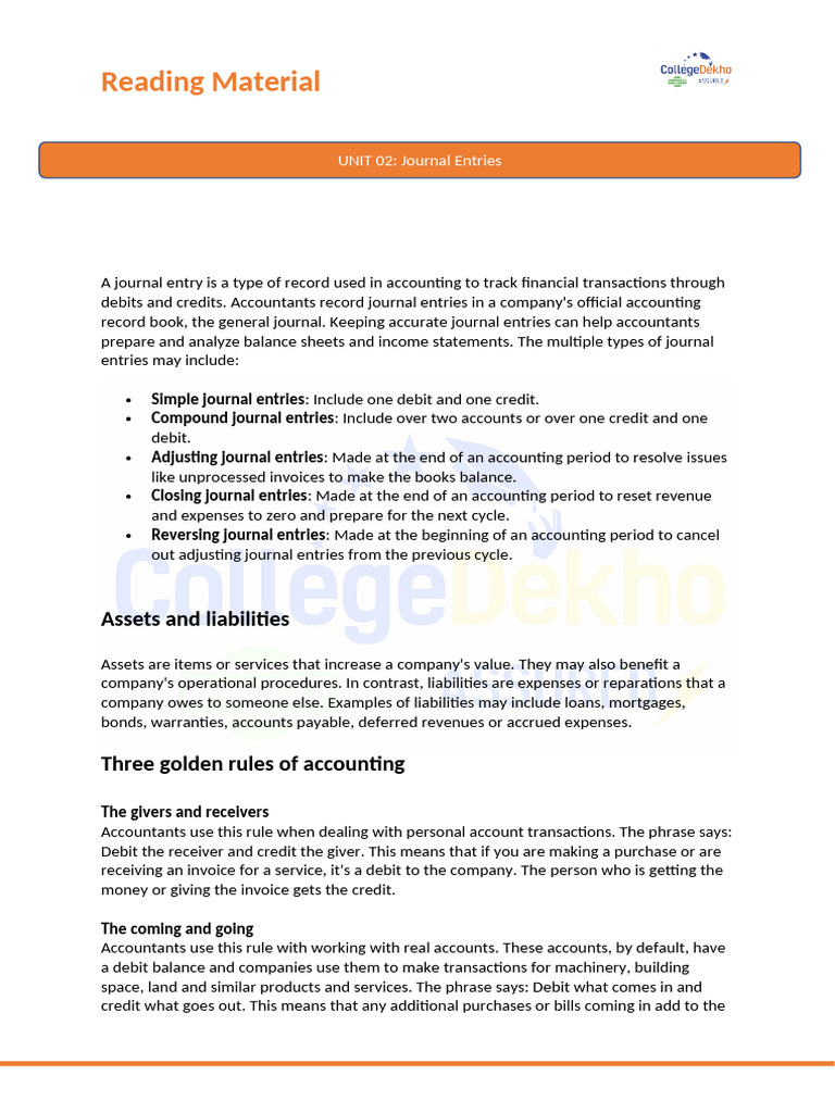 Unit 2 Journal Entries | PDF