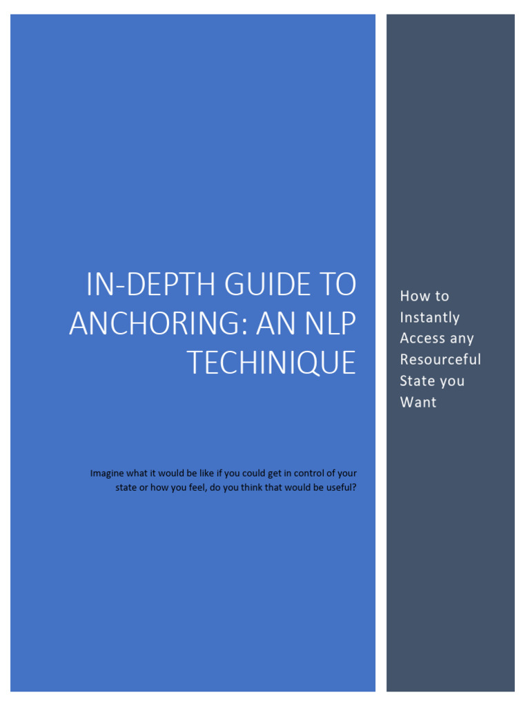 Mastering NLP Anchoring Techniques | PDF | Psychology | Career & Growth