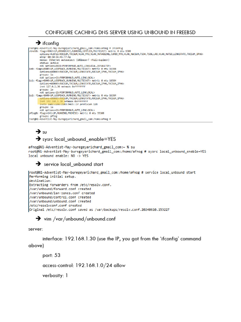 Configure Caching DNS Server Using Unbound in Freebsd-Assignment-4 | PDF