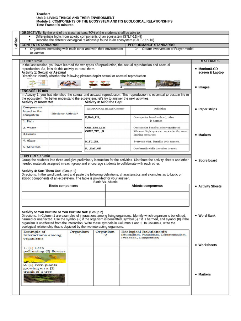 7e's Lesson Plan | PDF