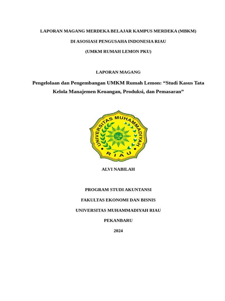 Draft Laporan Alvi | PDF