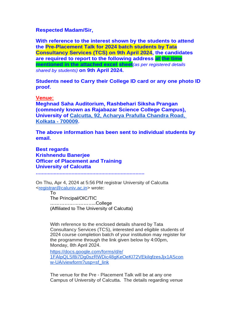 TCS Pre-Placement Talk | PDF