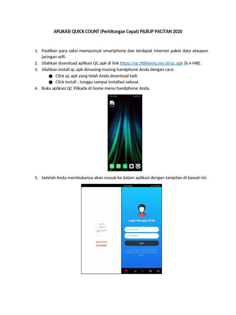 Tutorial Aplikasi Quick Count | PDF