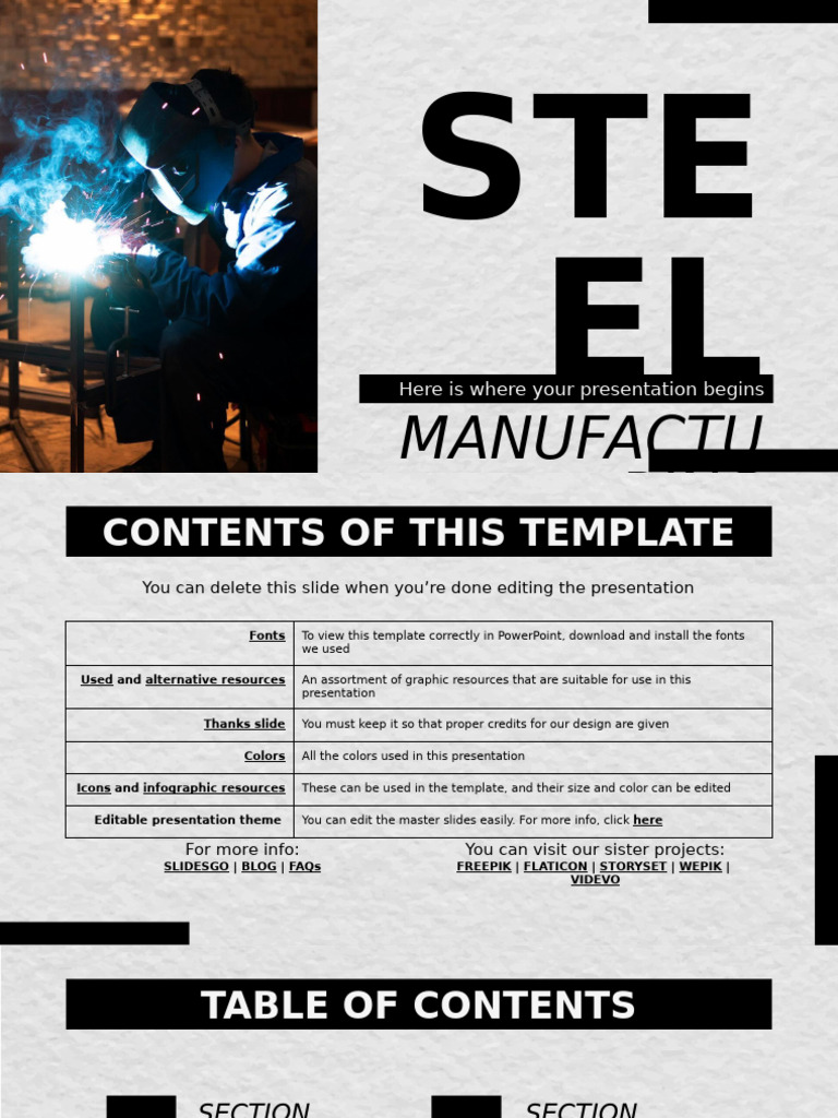 Steel Manufacturing Business Plan by Slidesgo | PDF