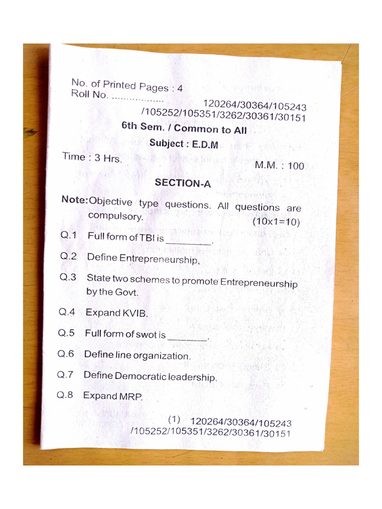 Edm Last Yr Paper | PDF