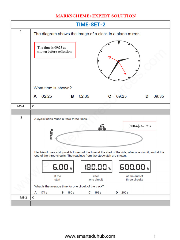 1.2.1 IGCSE Physics Topic Questions PDF Measuring Time Set 4 Solution ...