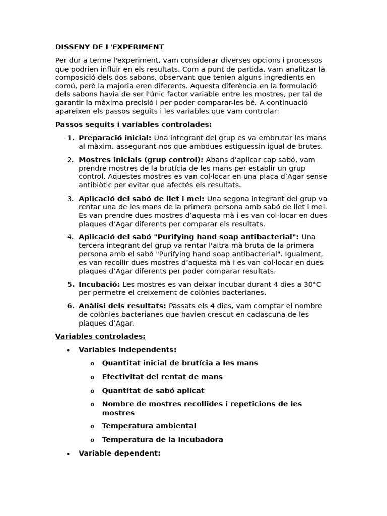 Word Disseny de L'experiment | PDF