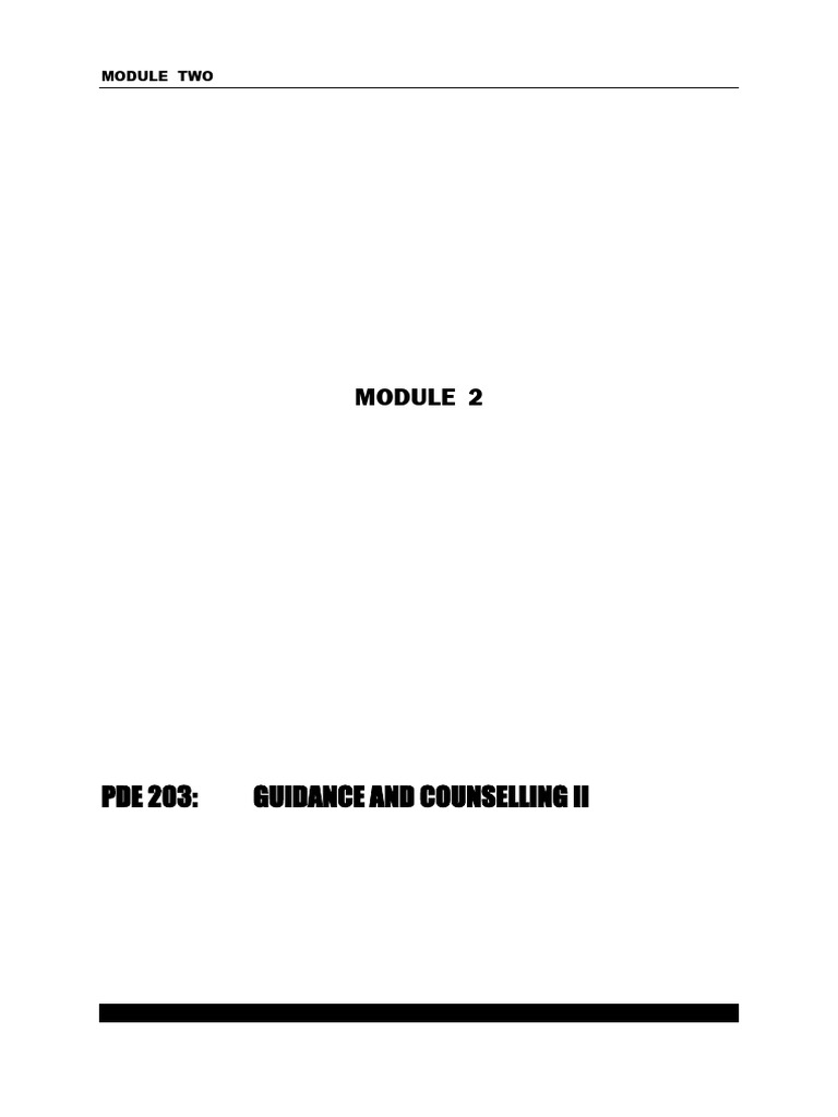 Guidance Counselling II Module 2 | PDF