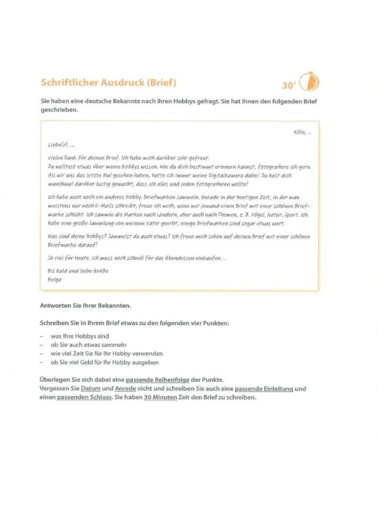 Schreiben Telc b1 | PDF